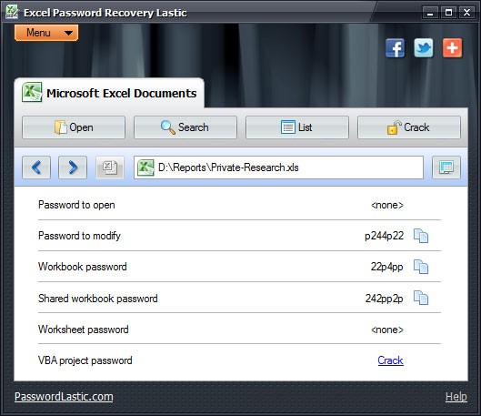 Excel Password Recovery Lastic 1 3 Free Download